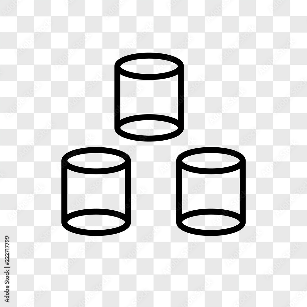 cylinder icons isolated on transparent background. Modern and editable ...