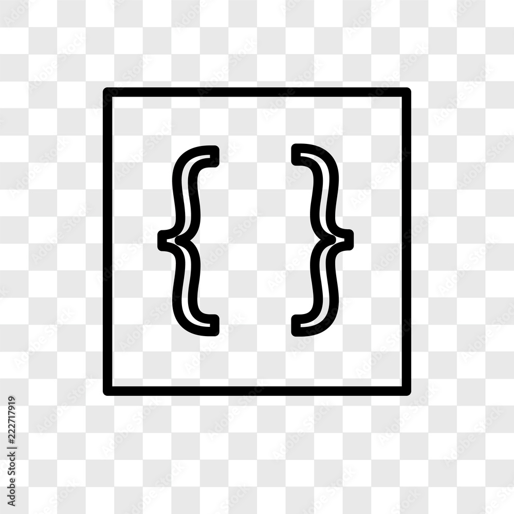 brackets icons isolated on transparent background. Modern and editable brackets icon. Simple ...