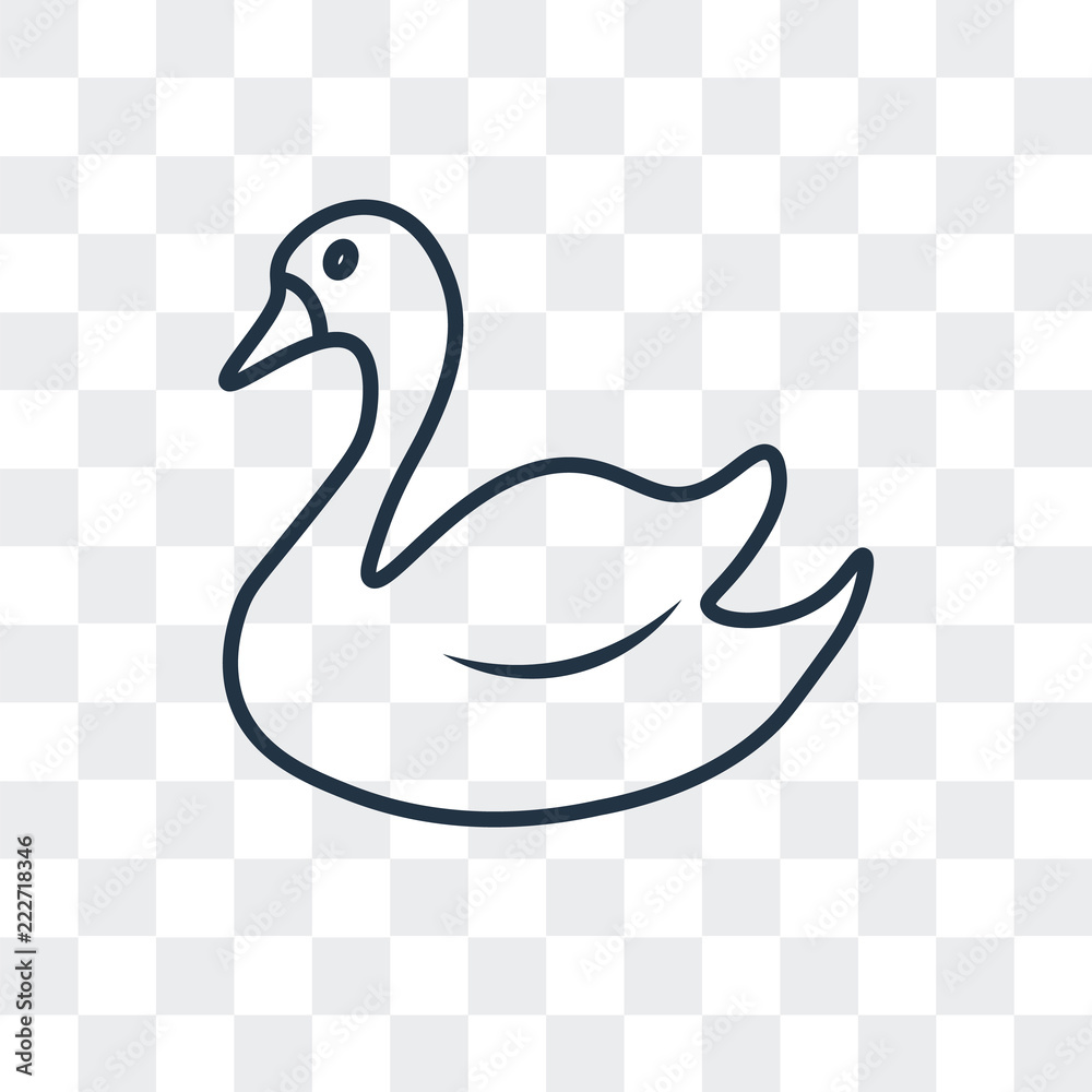 swan icon isolated on transparent background. Modern and editable swan ...