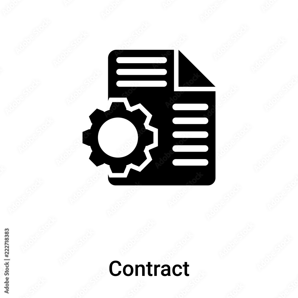 Contract icon vector isolated on white background, logo concept of ...