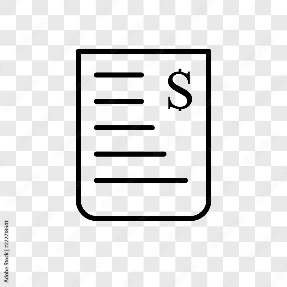 bill icons isolated on transparent background. Modern and editable bill ...
