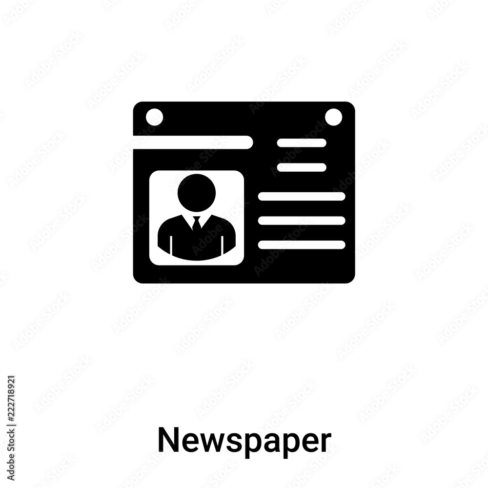 Newspaper icon vector isolated on white background, logo concept of ...
