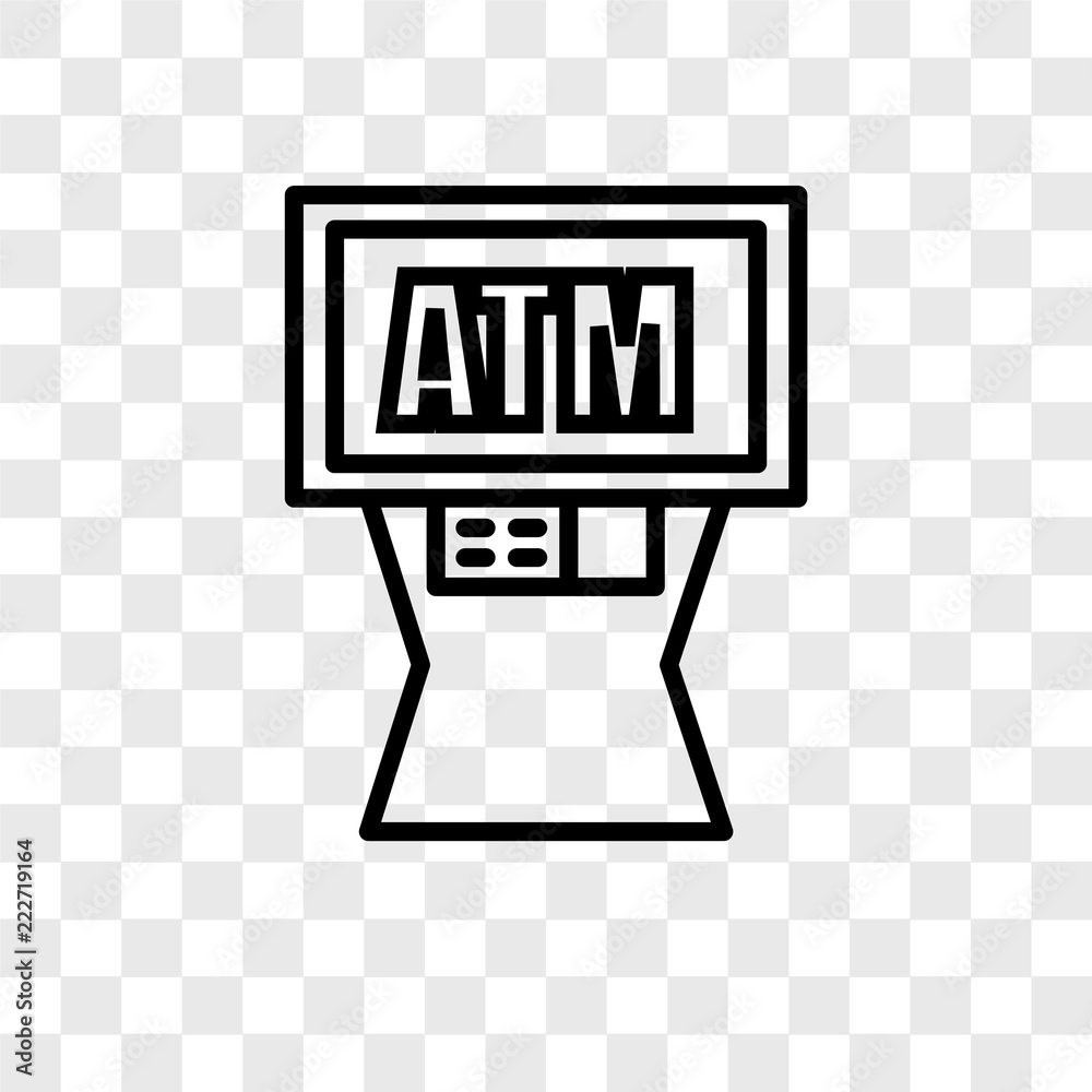 atm icons isolated on transparent background. Modern and editable atm ...