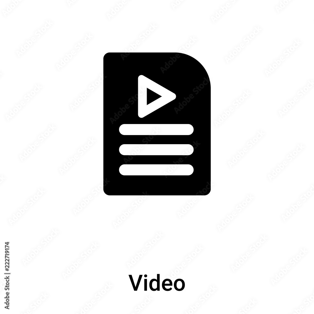Video icon vector isolated on white background, logo concept of Video ...