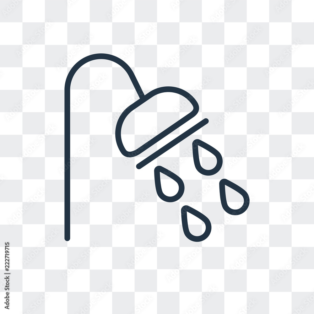shower icon isolated on transparent background. Modern and editable shower icon. Simple icons ...