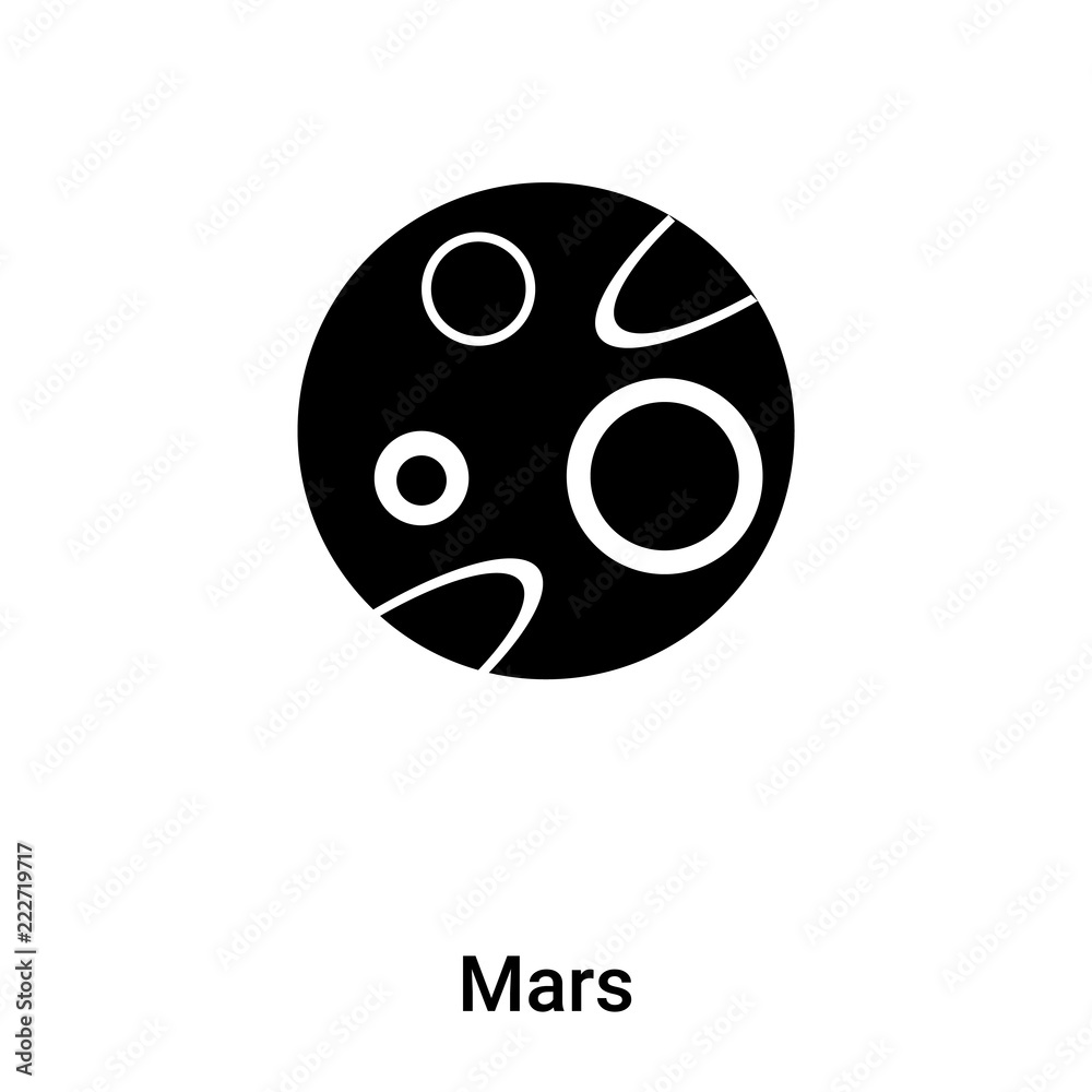 Mars icon vector isolated on white background, logo concept of Mars ...