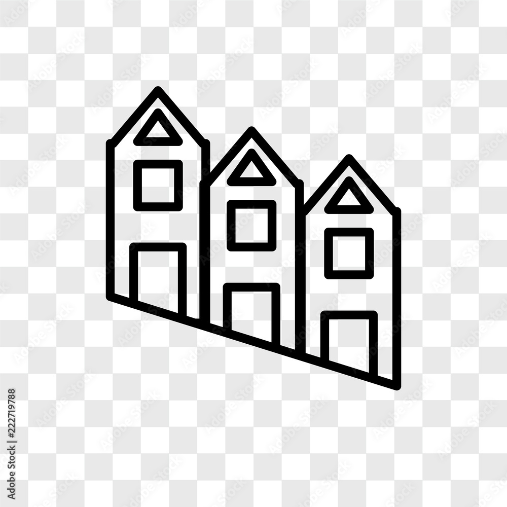 townhouse icons isolated on transparent background. Modern and editable ...