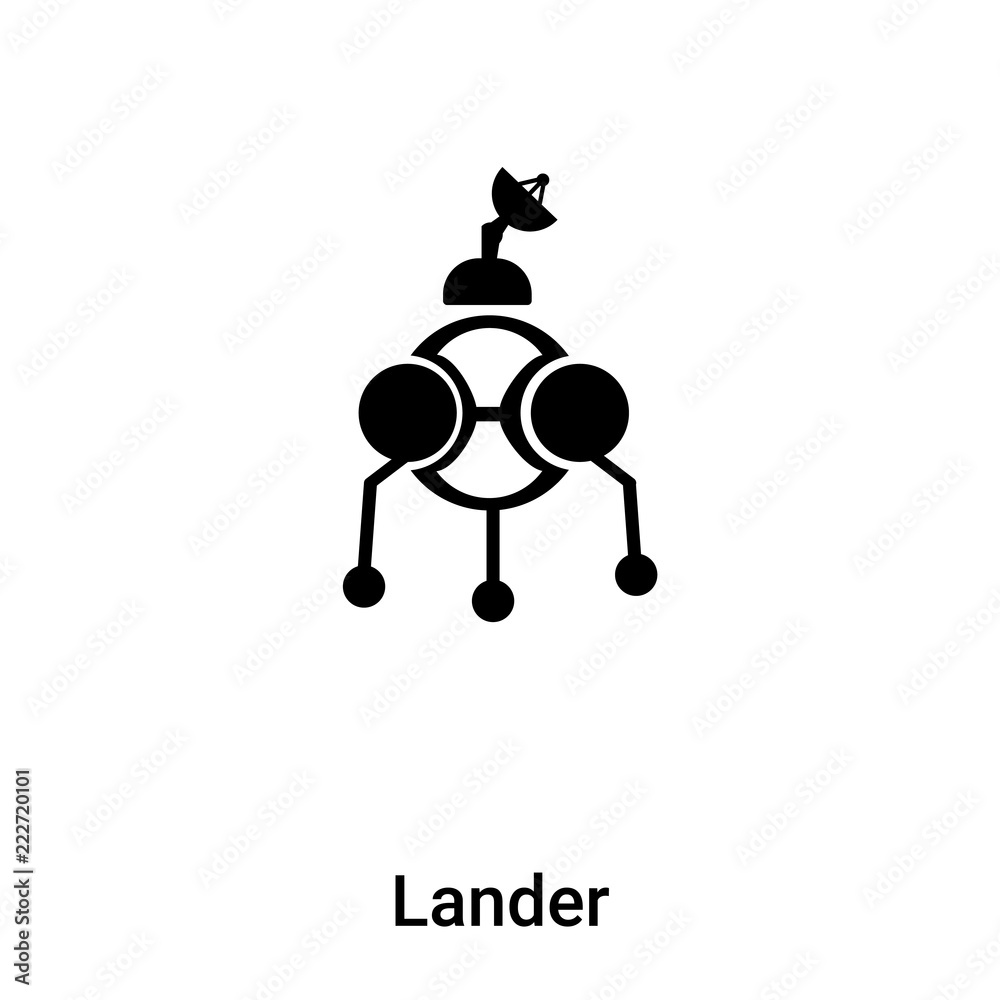 Lander icon vector isolated on white background, logo concept of Lander ...