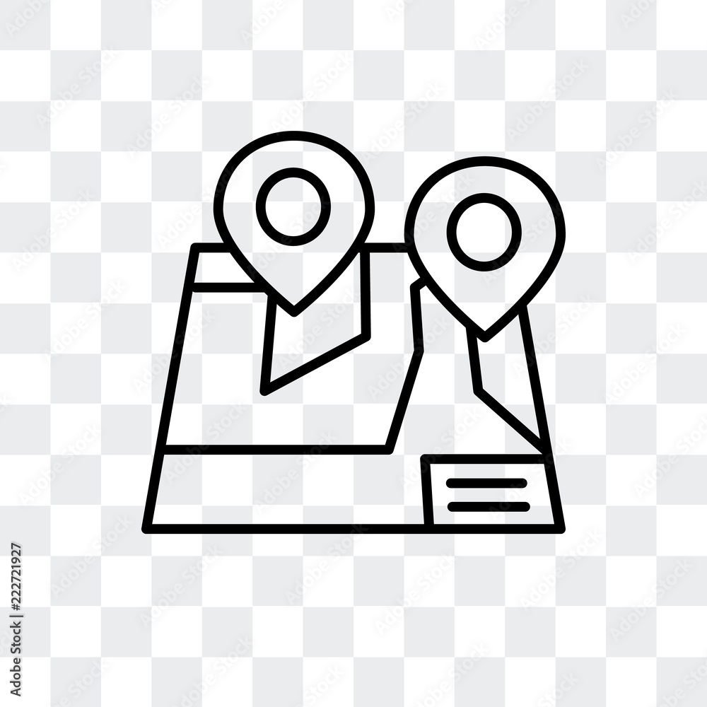 maps icon isolated on transparent background. Modern and editable maps ...