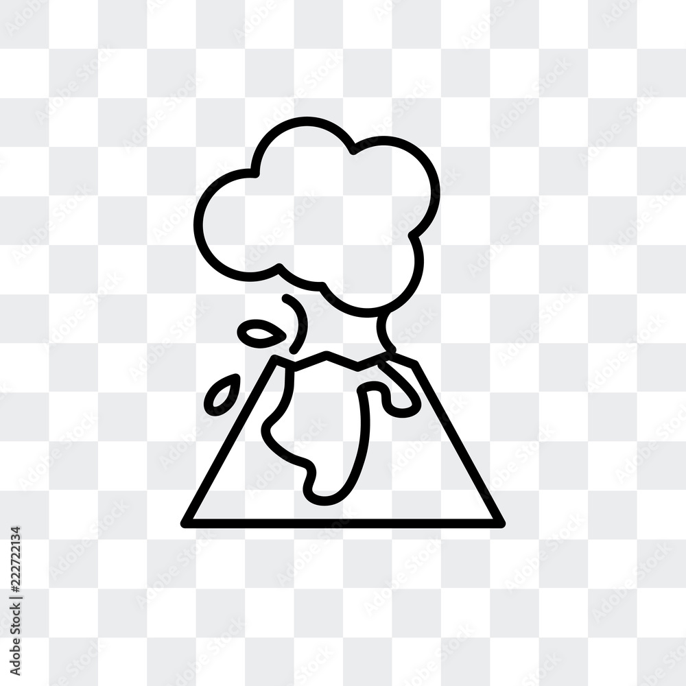volcano icon isolated on transparent background. Modern and editable ...