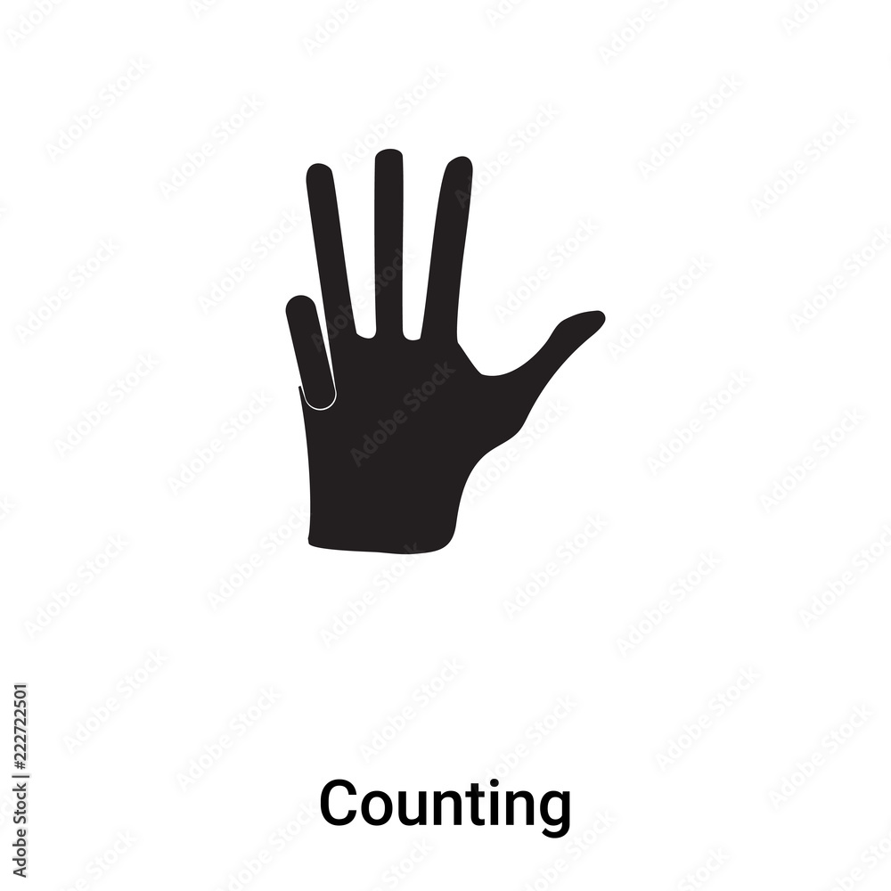Counting icon vector isolated on white background, logo concept of ...