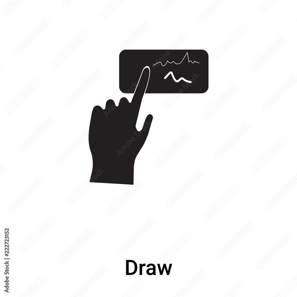 Draw icon vector isolated on white background, logo concept of Draw ...