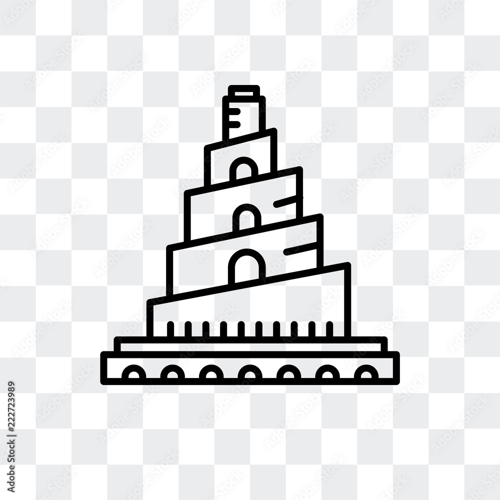 great mosque of samarra icon isolated on transparent background. Modern ...