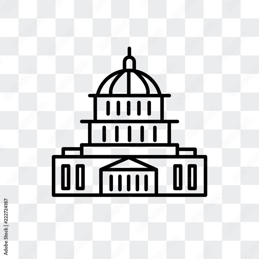 united states capitol icon isolated on transparent background. Modern ...