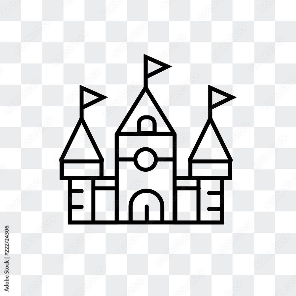 disneyland paris castle icon isolated on transparent background. Modern ...