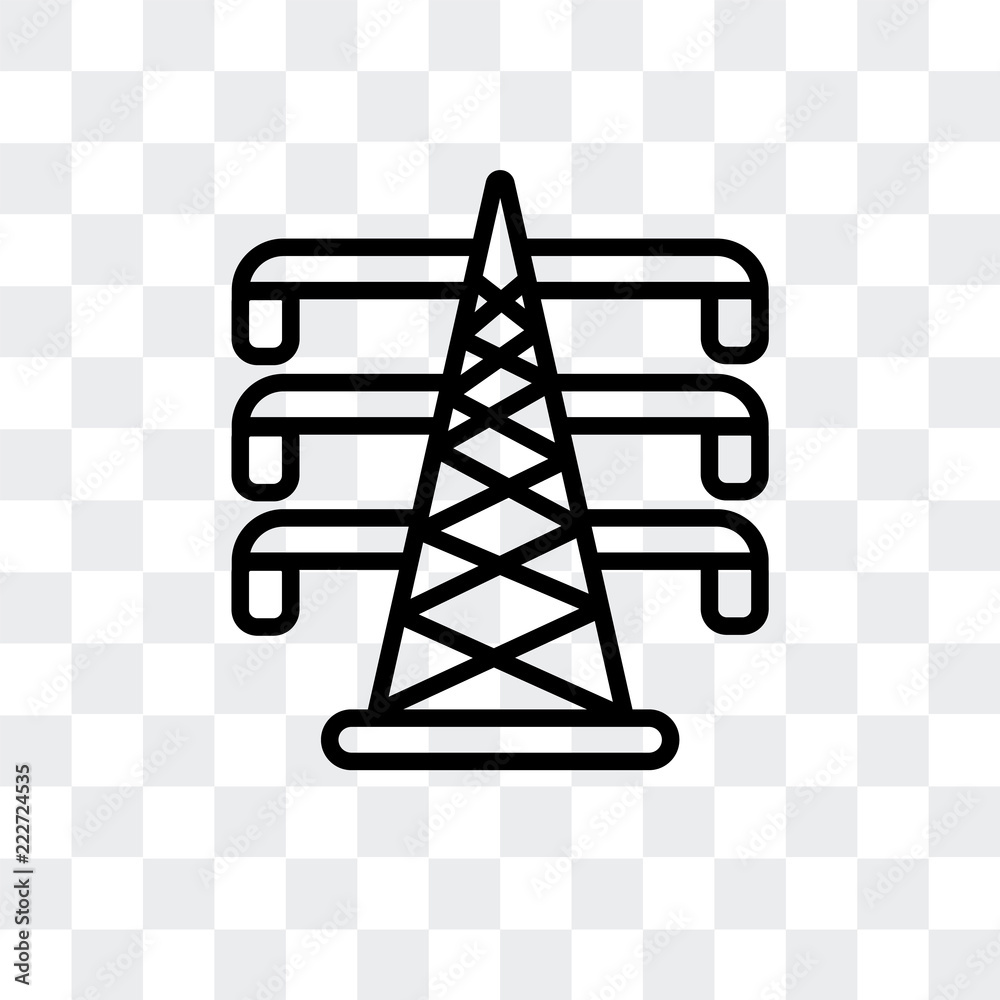 electric tower icon isolated on transparent background. Modern and ...