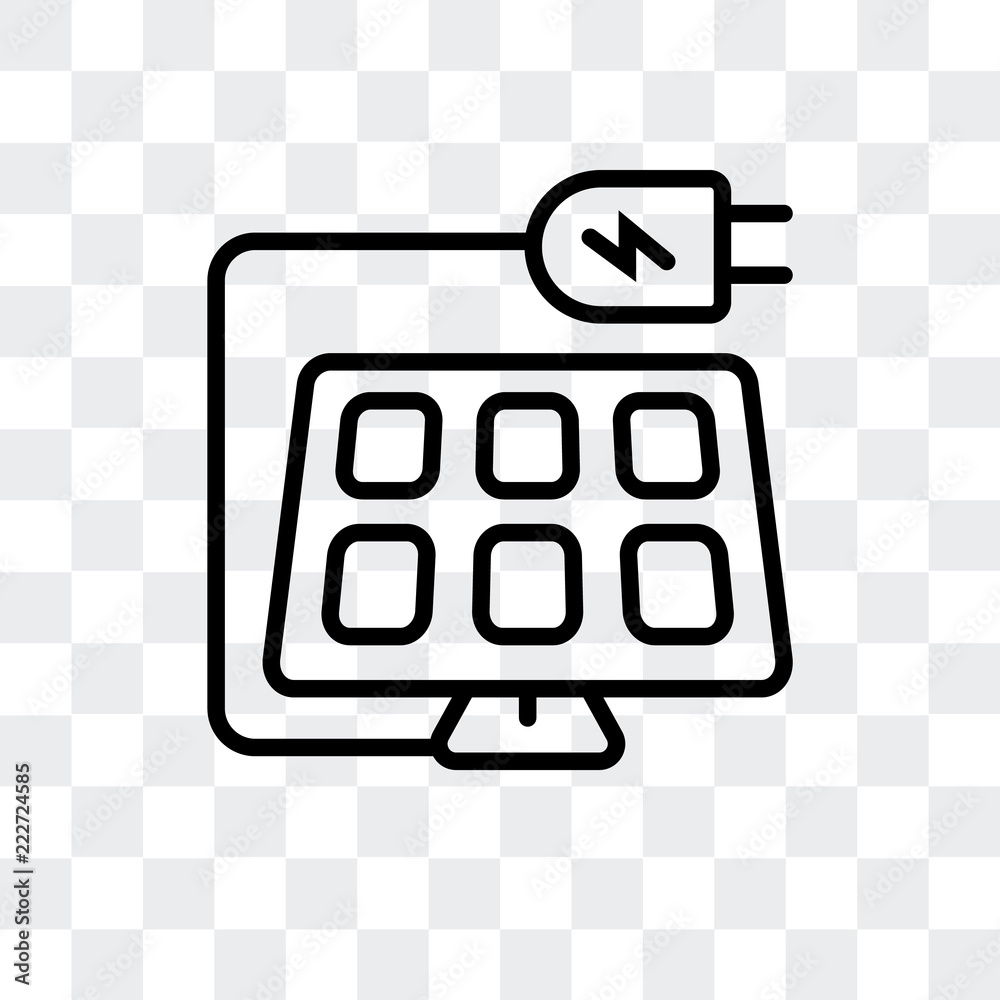 solar panel icon isolated on transparent background. Modern and ...
