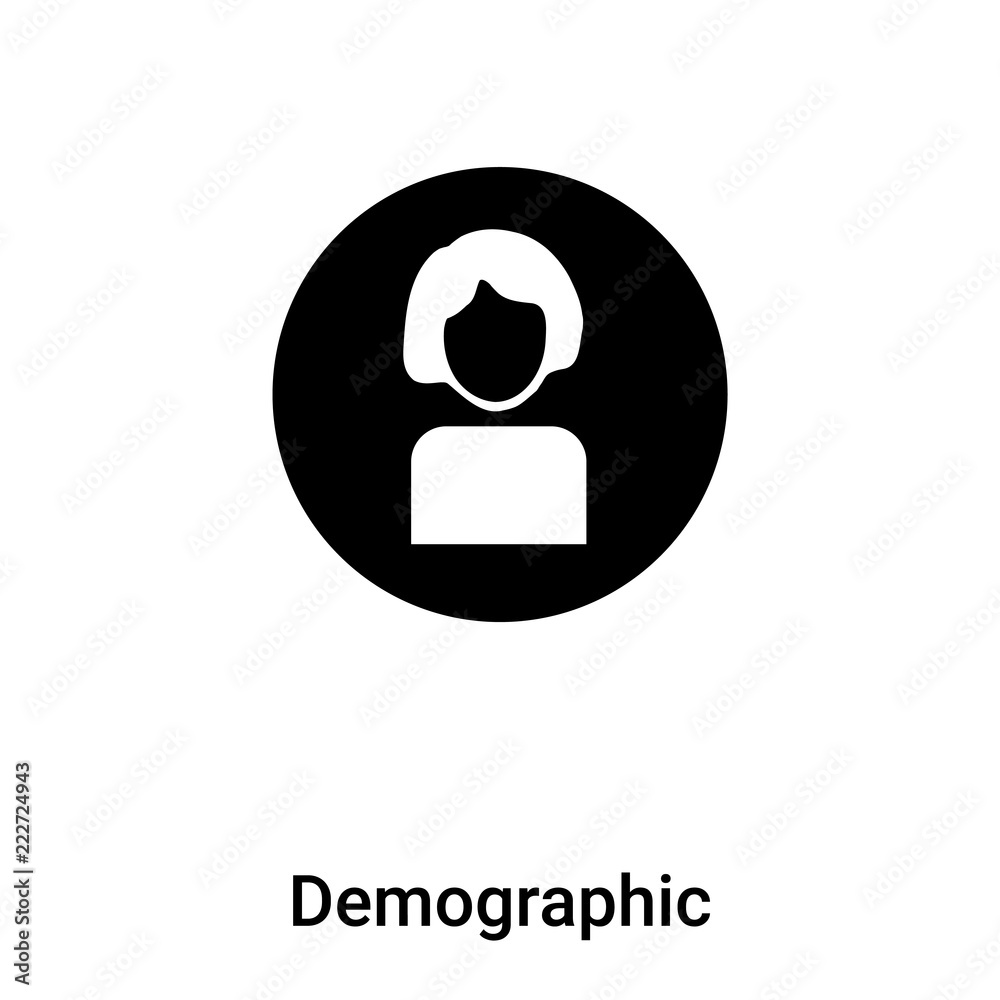Demographic icon vector isolated on white background, logo concept of ...