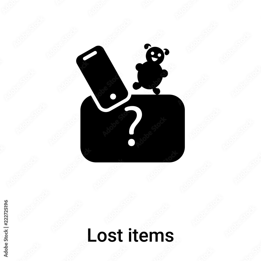 Lost items icon vector isolated on white background, logo concept of ...
