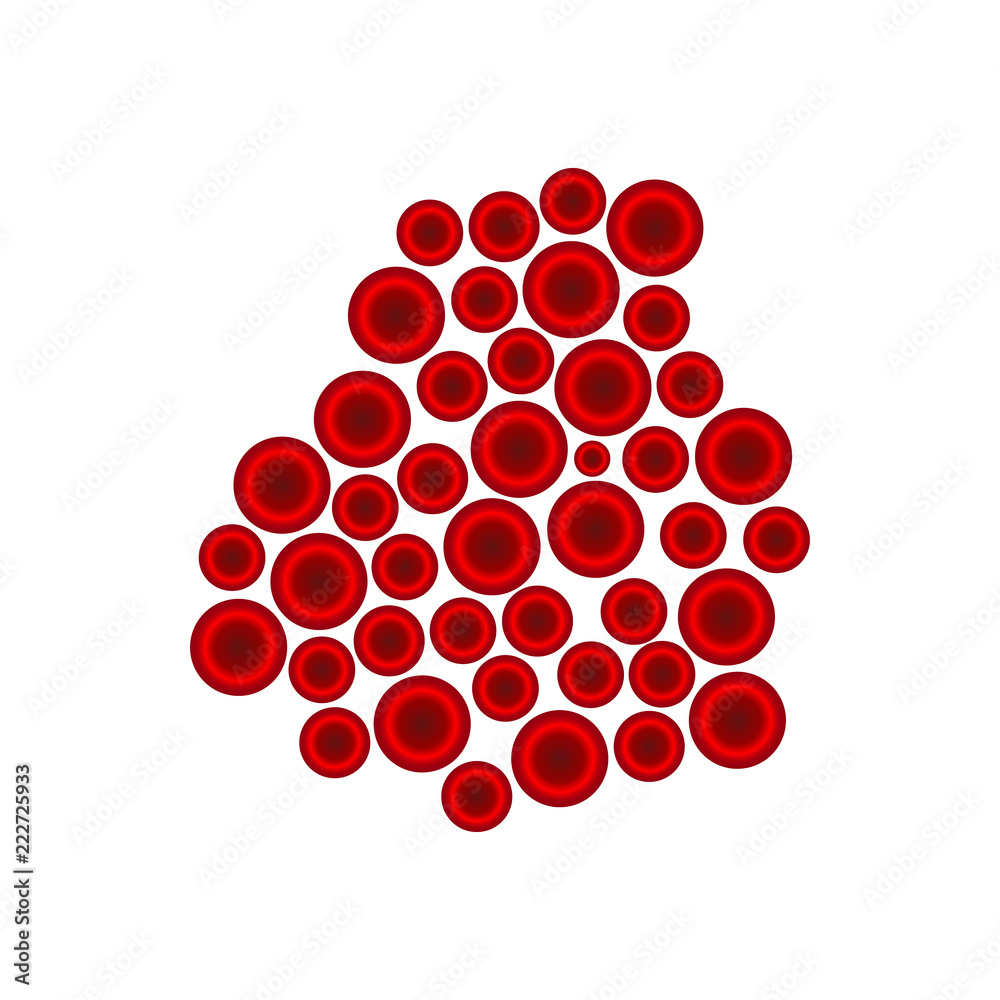 Red blood cells vector illustration on white Stock Vector | Adobe Stock
