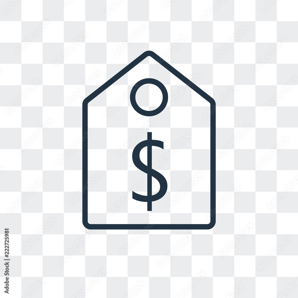 price tag icon isolated on transparent background. Modern and editable ...