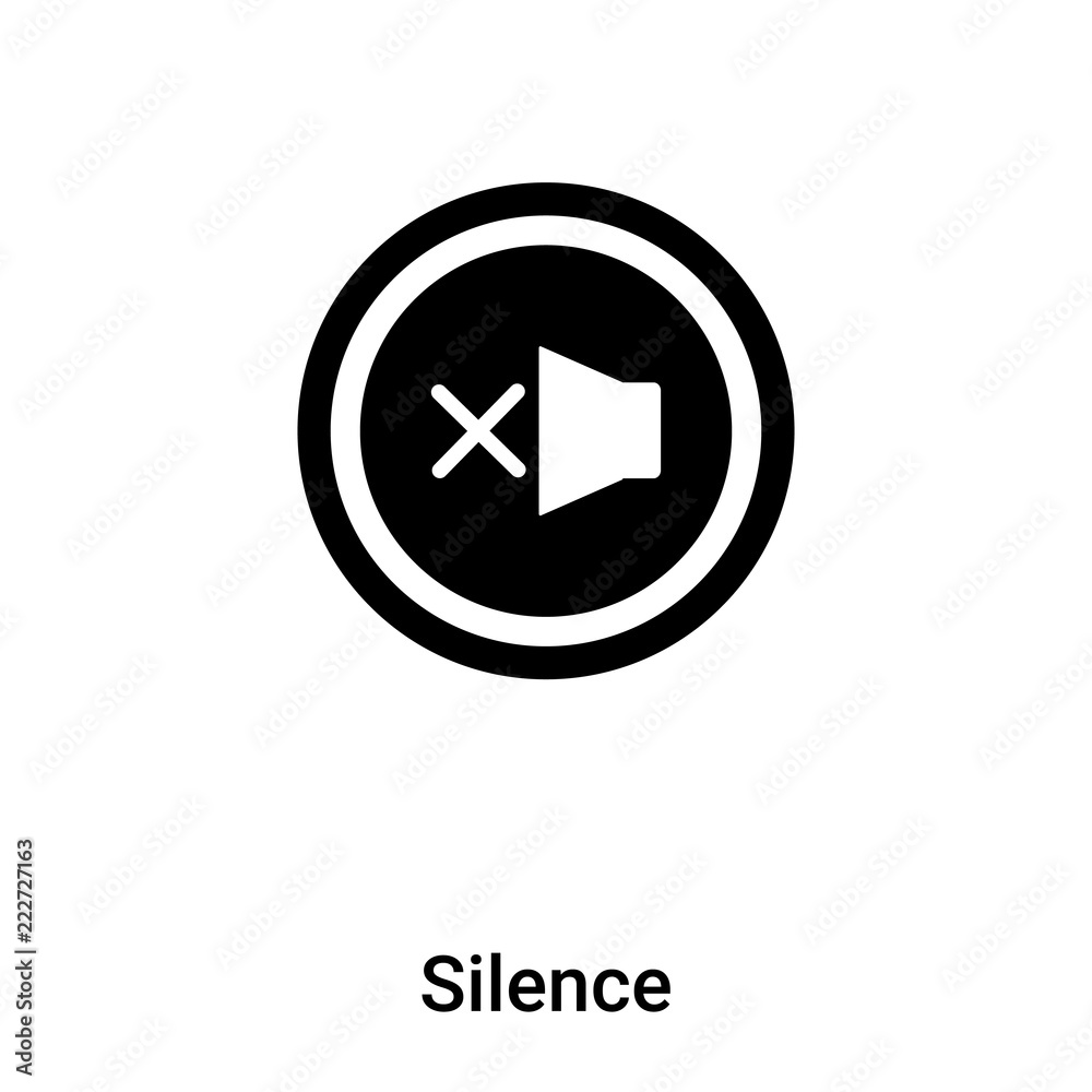 Silence icon vector isolated on white background, logo concept of ...