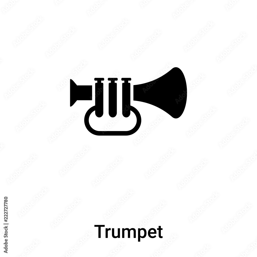 Trumpet icon vector isolated on white background, logo concept of ...