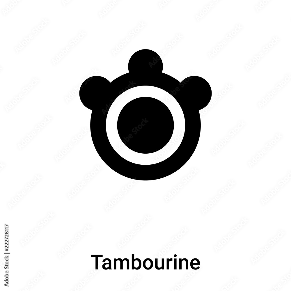 Tambourine icon vector isolated on white background, logo concept of ...