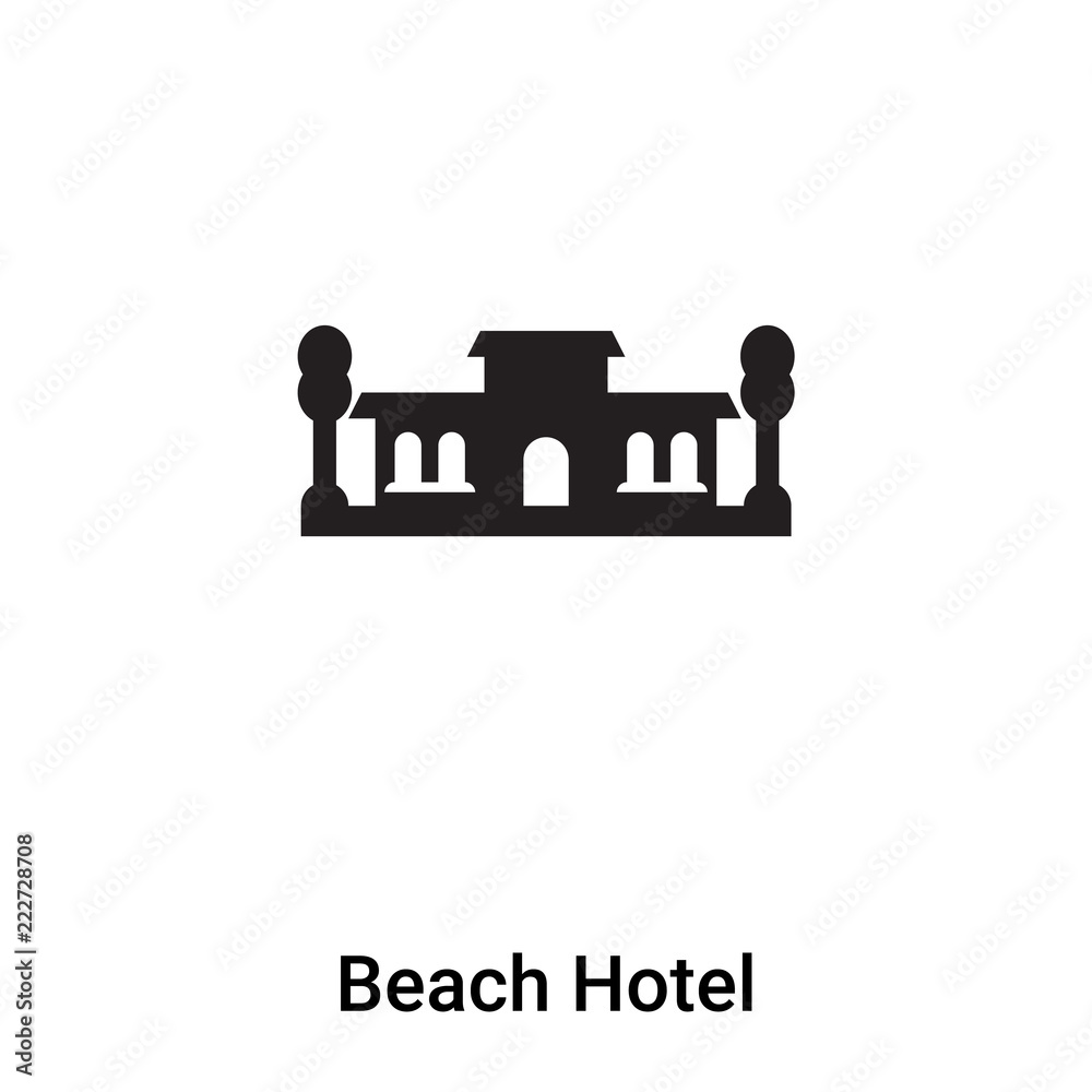 Beach Hotel Icon Vector Isolated On White Background Logo Concept Of beach-hotel-icon-vector-isolated-on-white-background-logo-concept-of