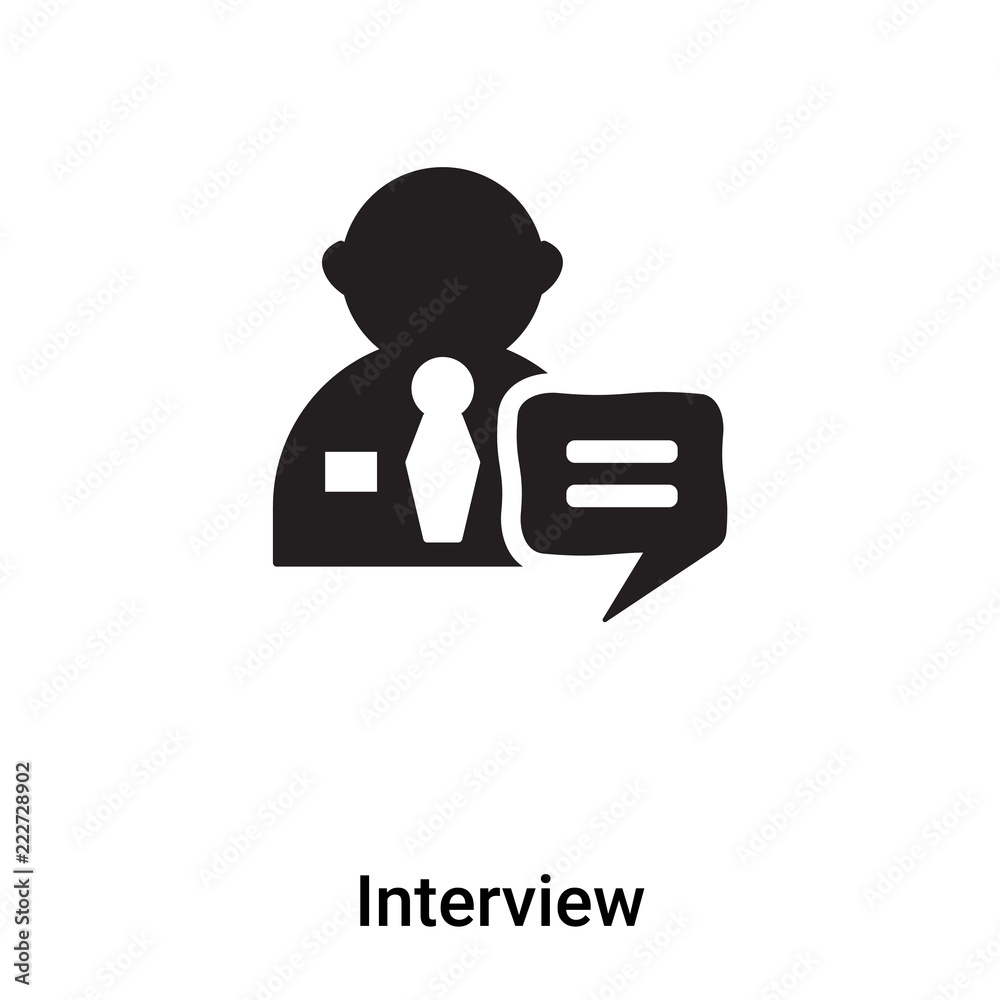 Interview icon vector isolated on white background, logo concept of ...