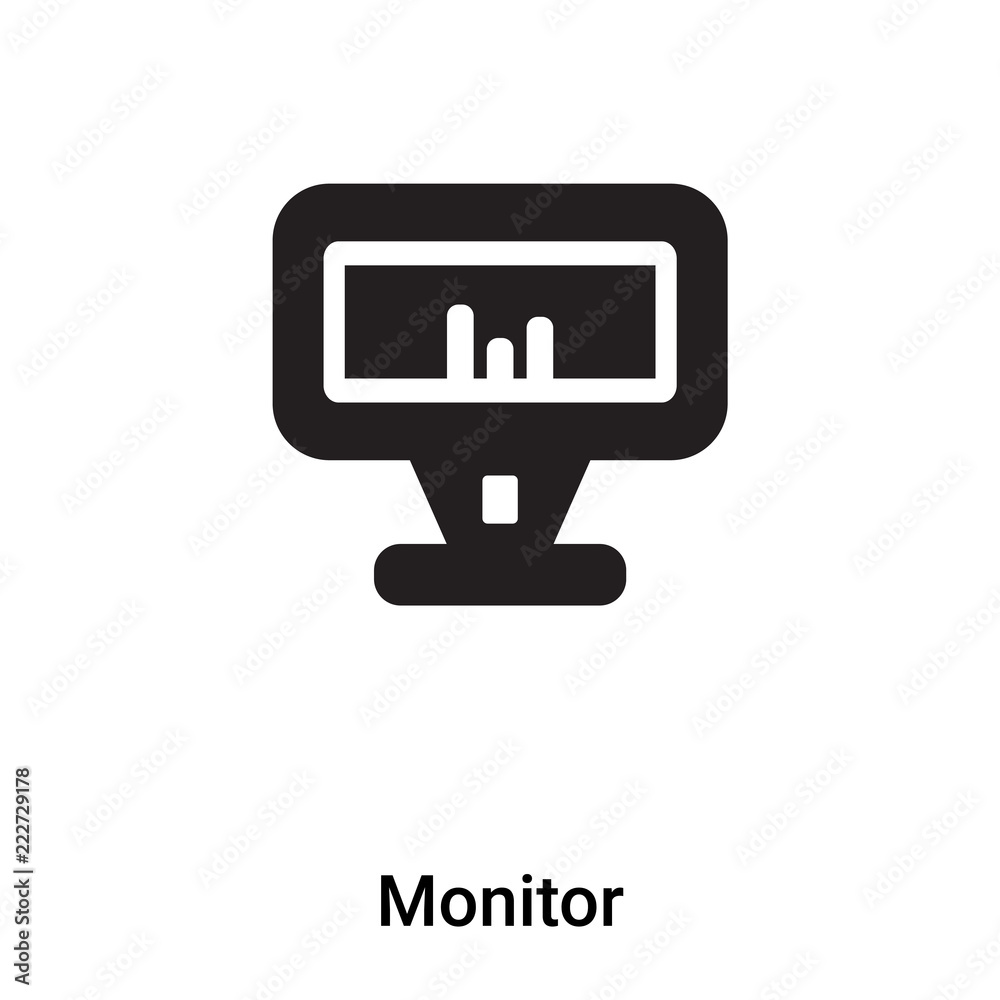 Monitor icon vector isolated on white background, logo concept of ...
