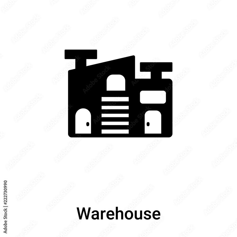 Warehouse icon vector isolated on white background, logo concept of ...