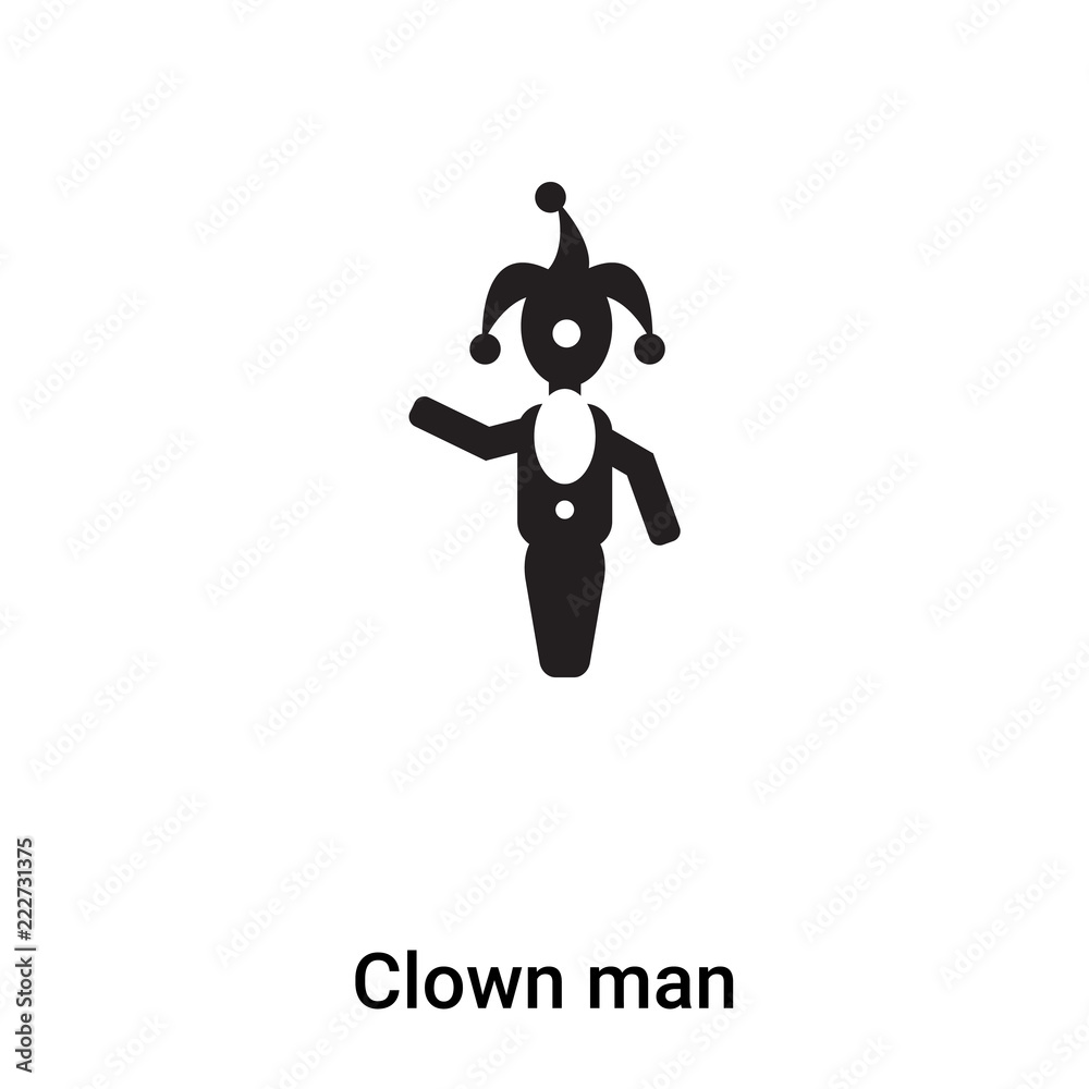 Clown man icon vector isolated on white background, logo concept of ...