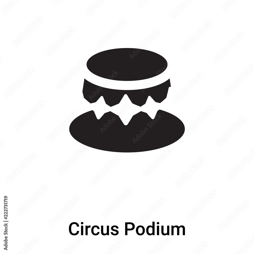 Circus Podium icon vector isolated on white background, logo concept of ...