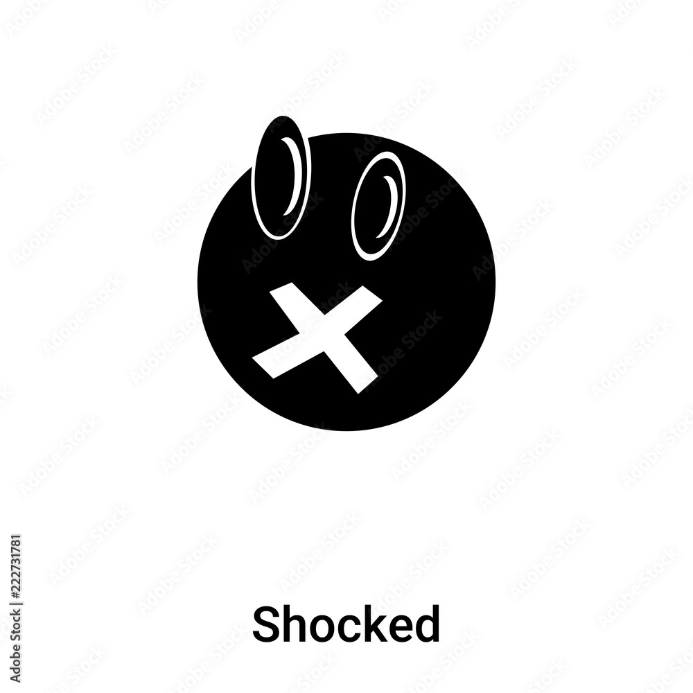 Shocked icon vector isolated on white background, logo concept of ...