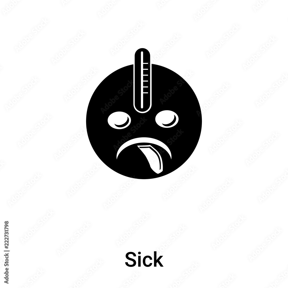 Sick icon vector isolated on white background, logo concept of Sick ...