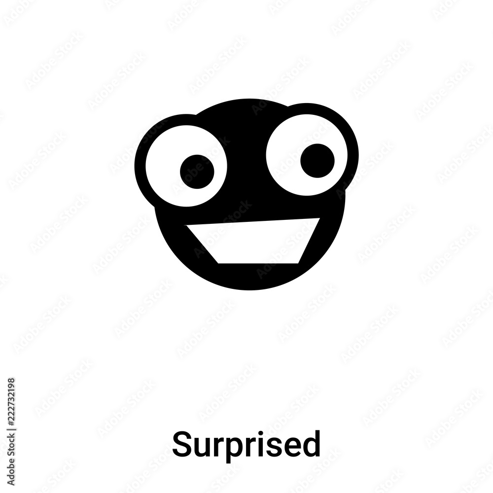 Surprised icon vector isolated on white background, logo concept of ...