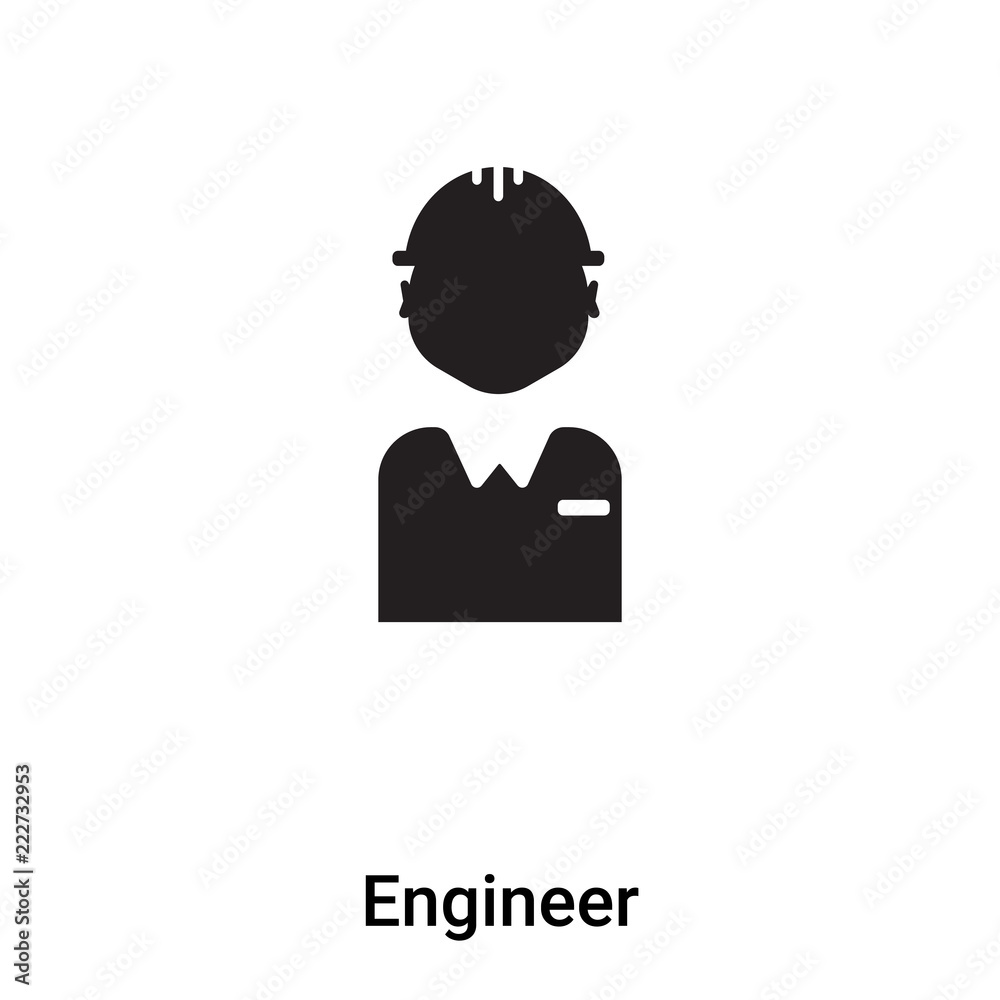 Engineer icon vector isolated on white background, logo concept of ...