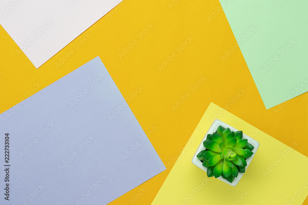 Table top view aerial image of minimal background concept.Flat lay ...