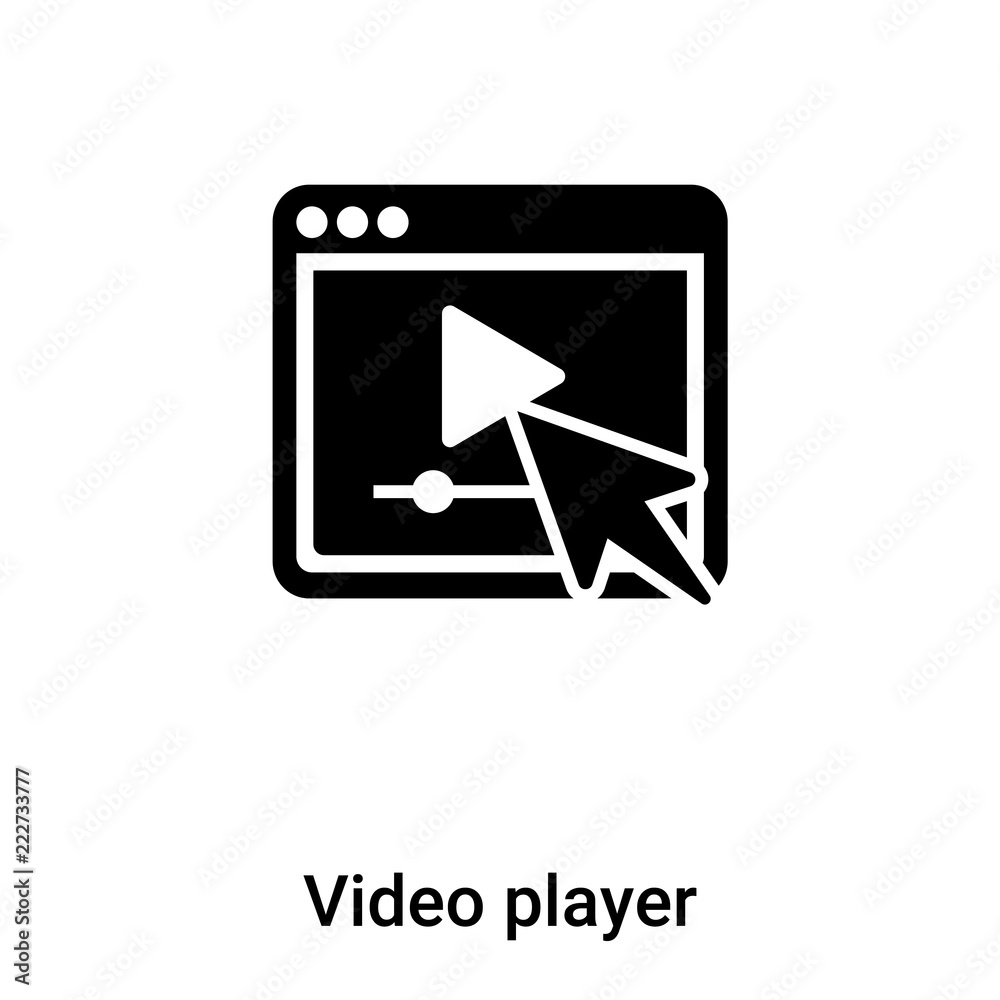 Video player icon vector isolated on white background, logo concept of ...