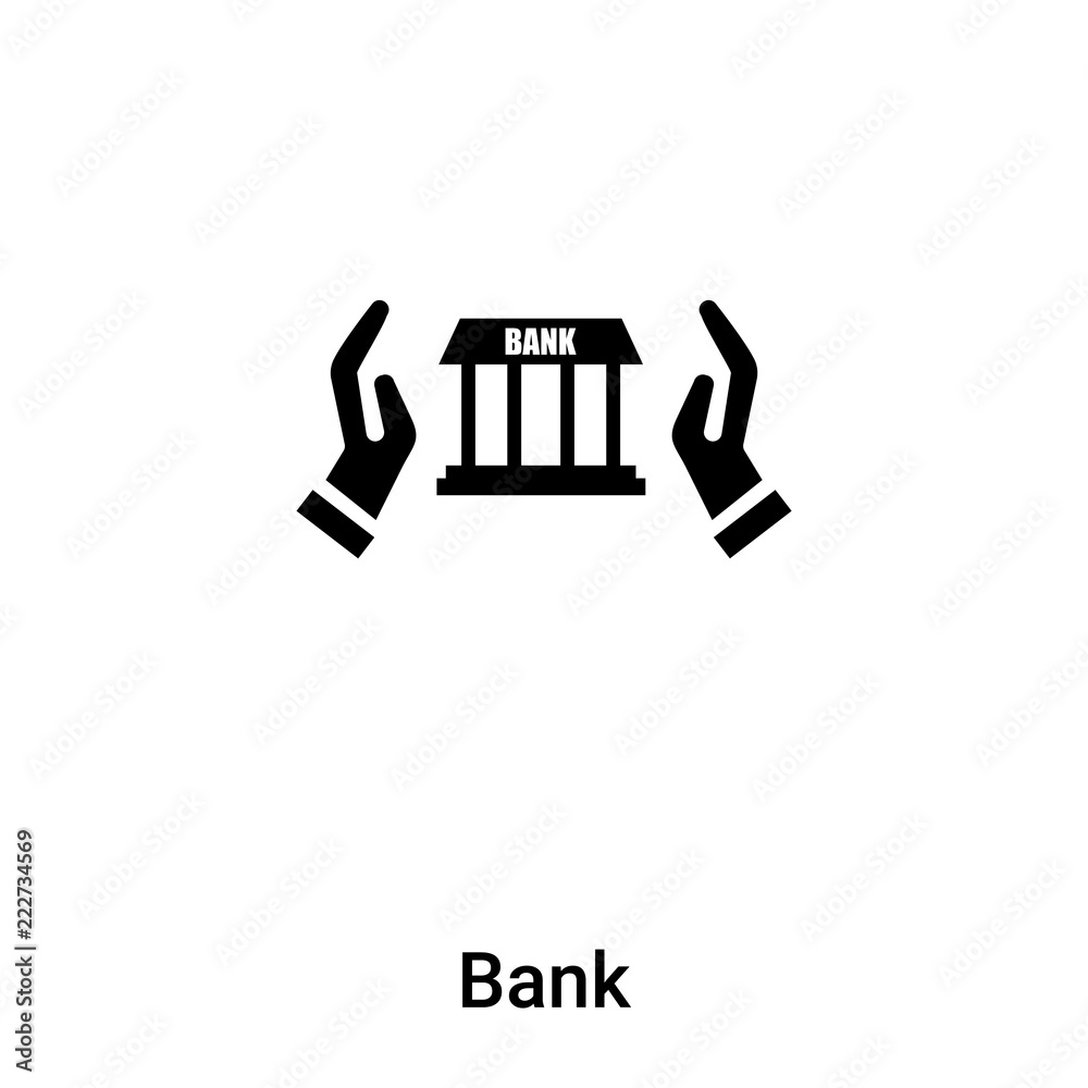 Bank icon vector isolated on white background, logo concept of Bank ...