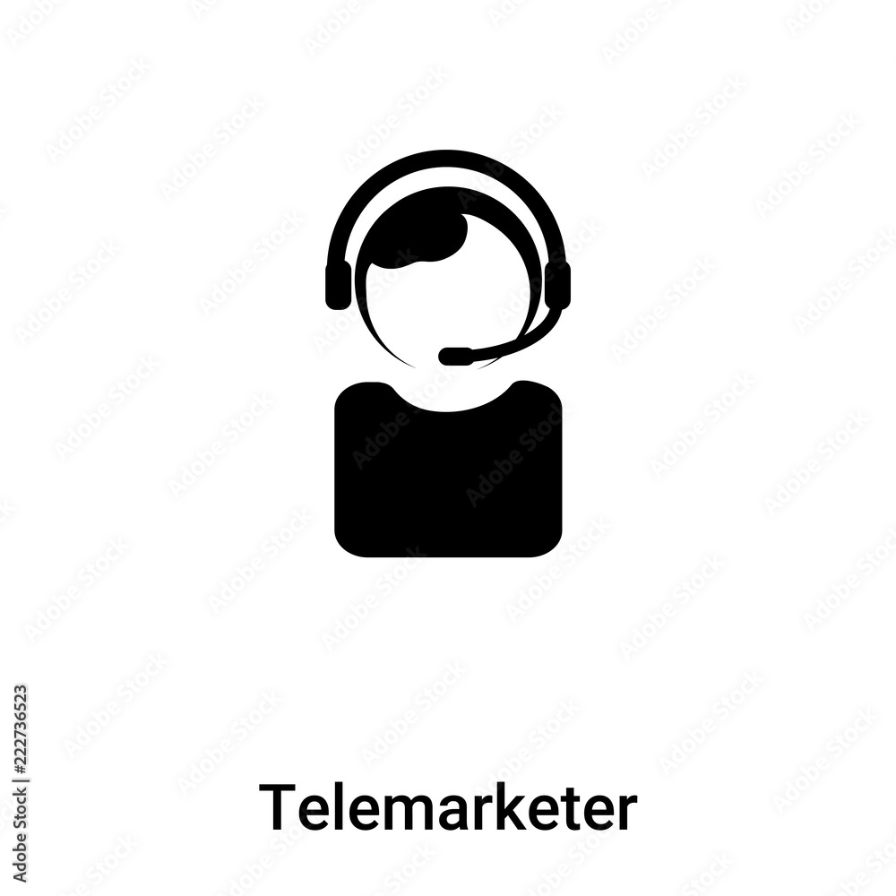 Telemarketer icon vector isolated on white background, logo concept of ...