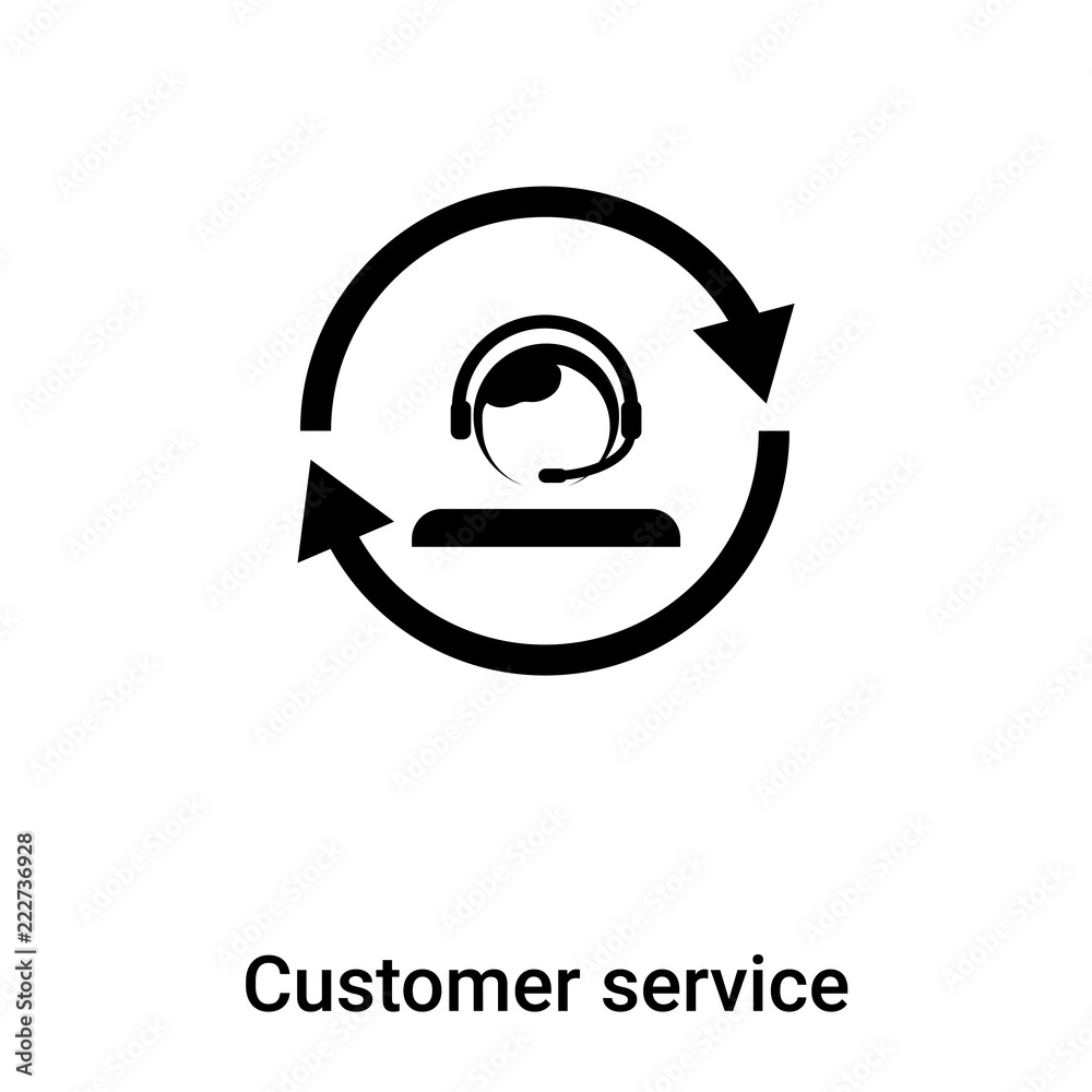 Customer service icon vector isolated on white background, logo concept ...