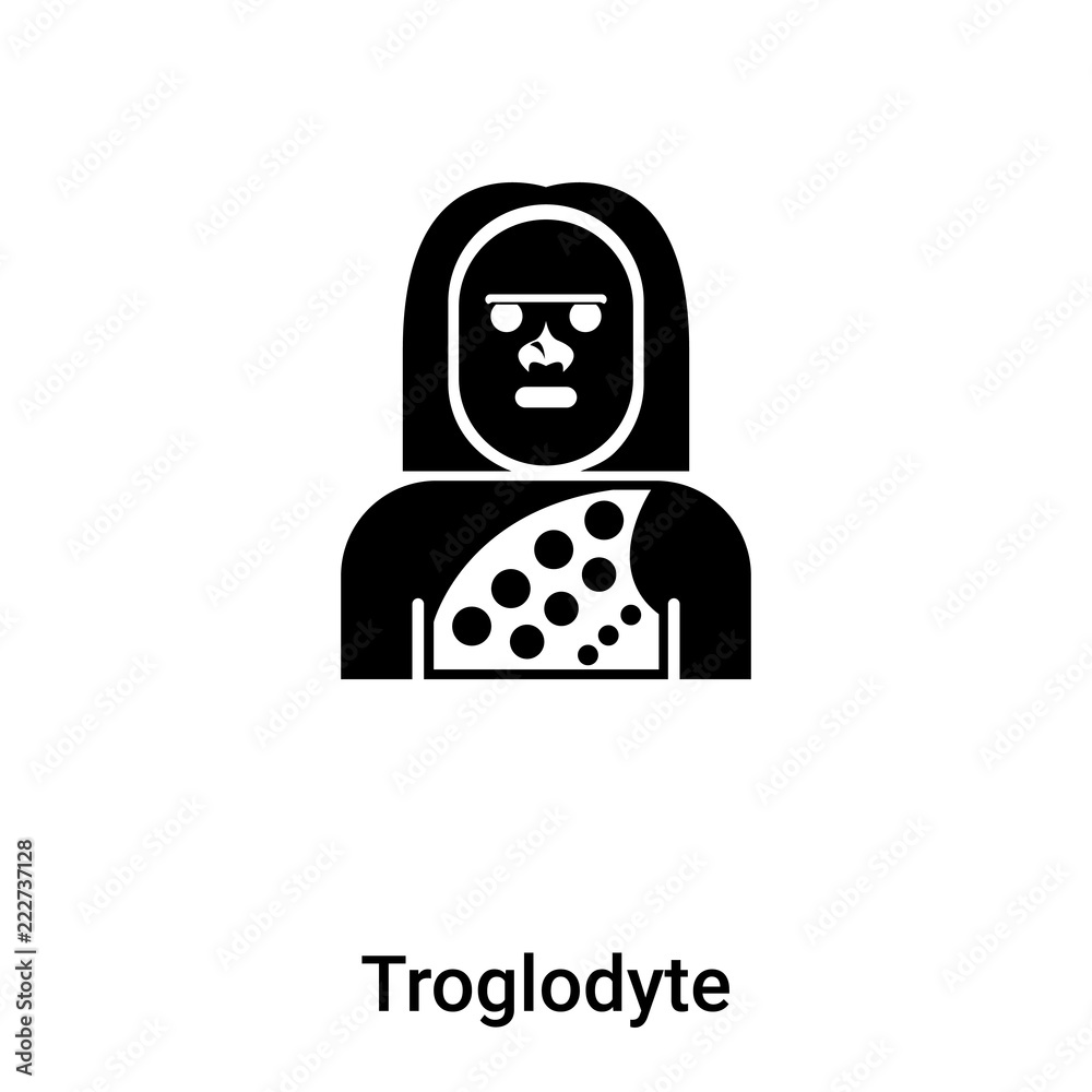 Troglodyte icon vector isolated on white background, logo concept of ...