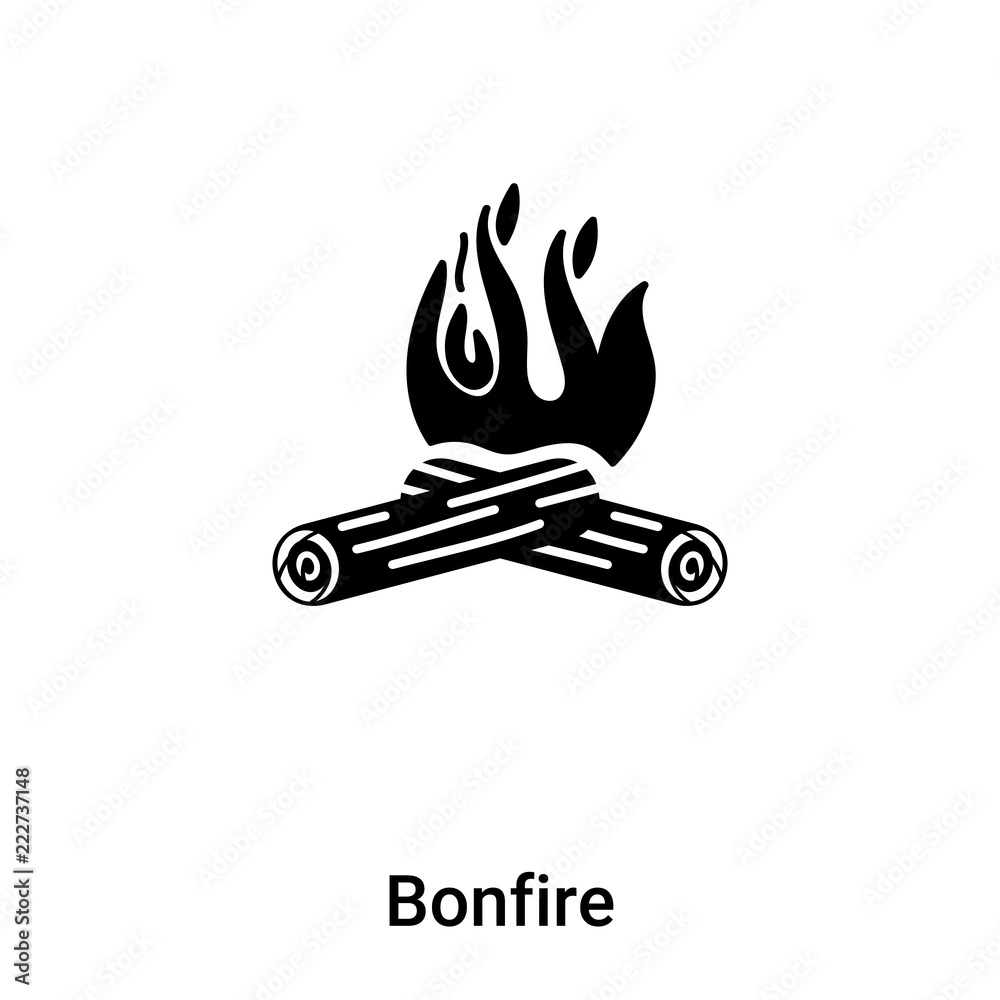 Bonfire icon vector isolated on white background, logo concept of ...