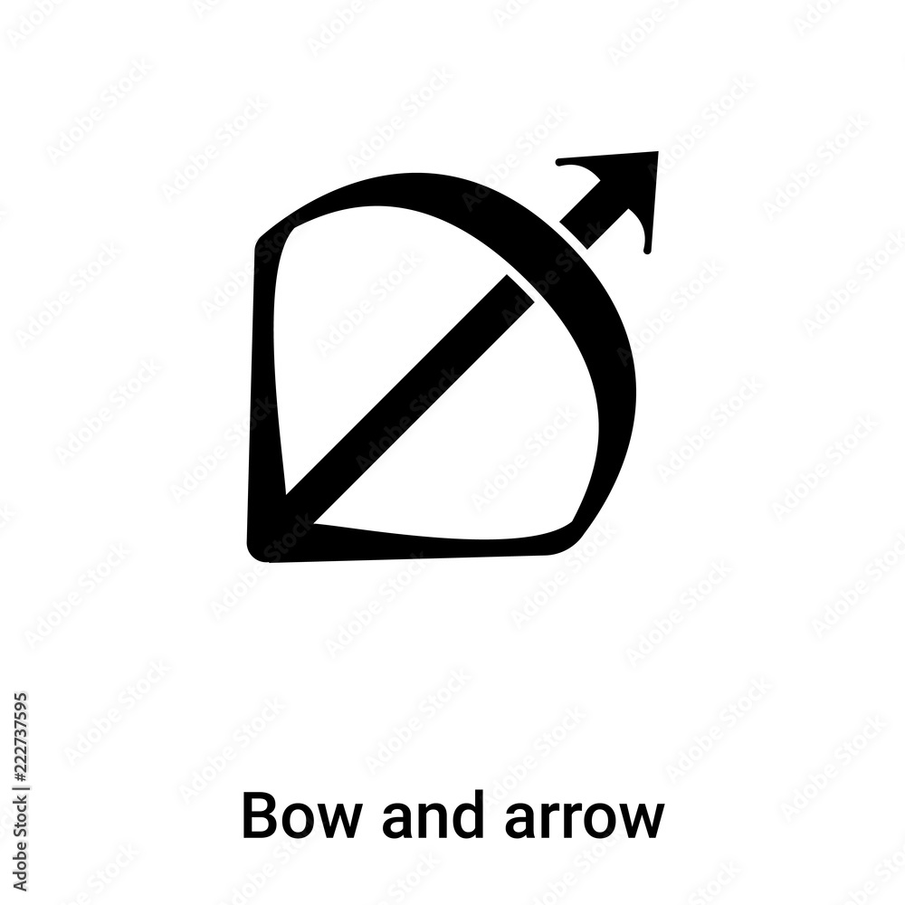 Bow and arrow icon vector isolated on white background, logo concept of ...