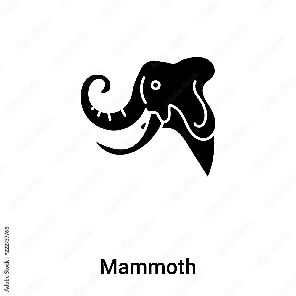Mammoth icon vector isolated on white background, logo concept of ...