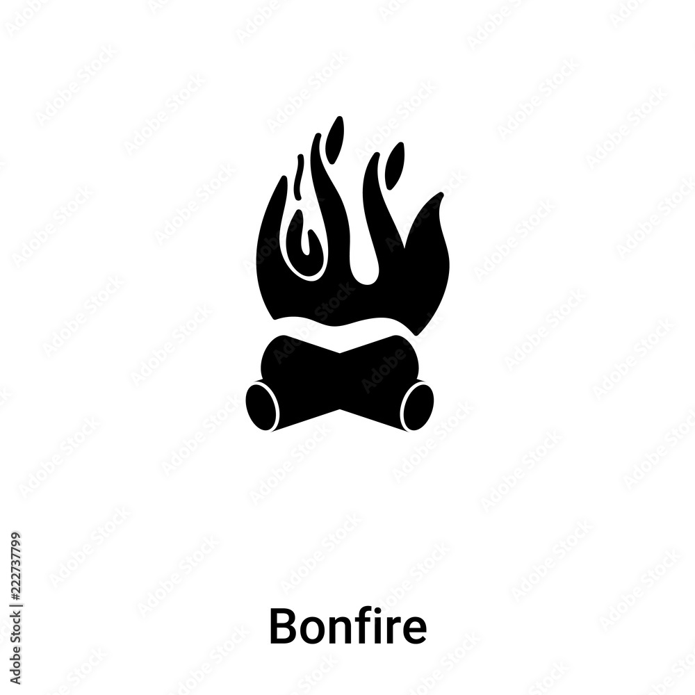 Bonfire icon vector isolated on white background, logo concept of ...