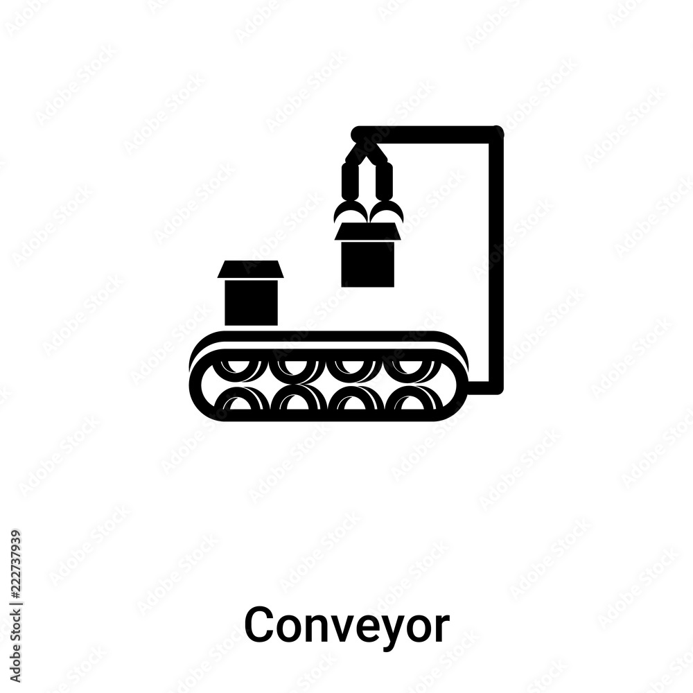 Conveyor icon vector isolated on white background, logo concept of ...