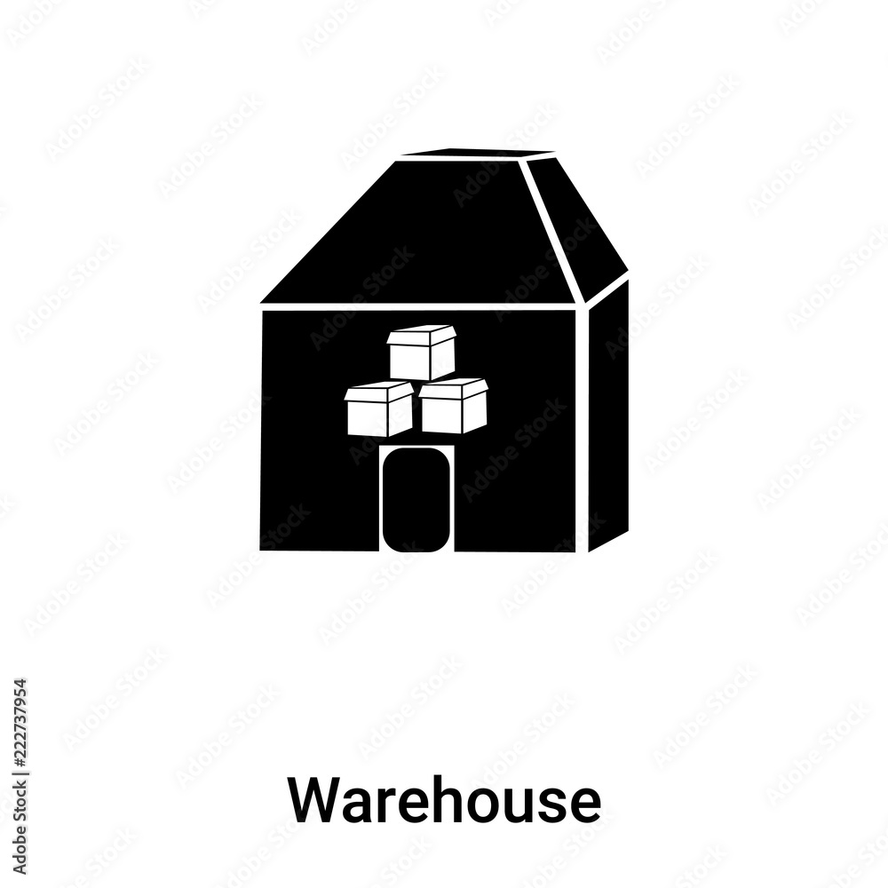 Warehouse icon vector isolated on white background, logo concept of ...